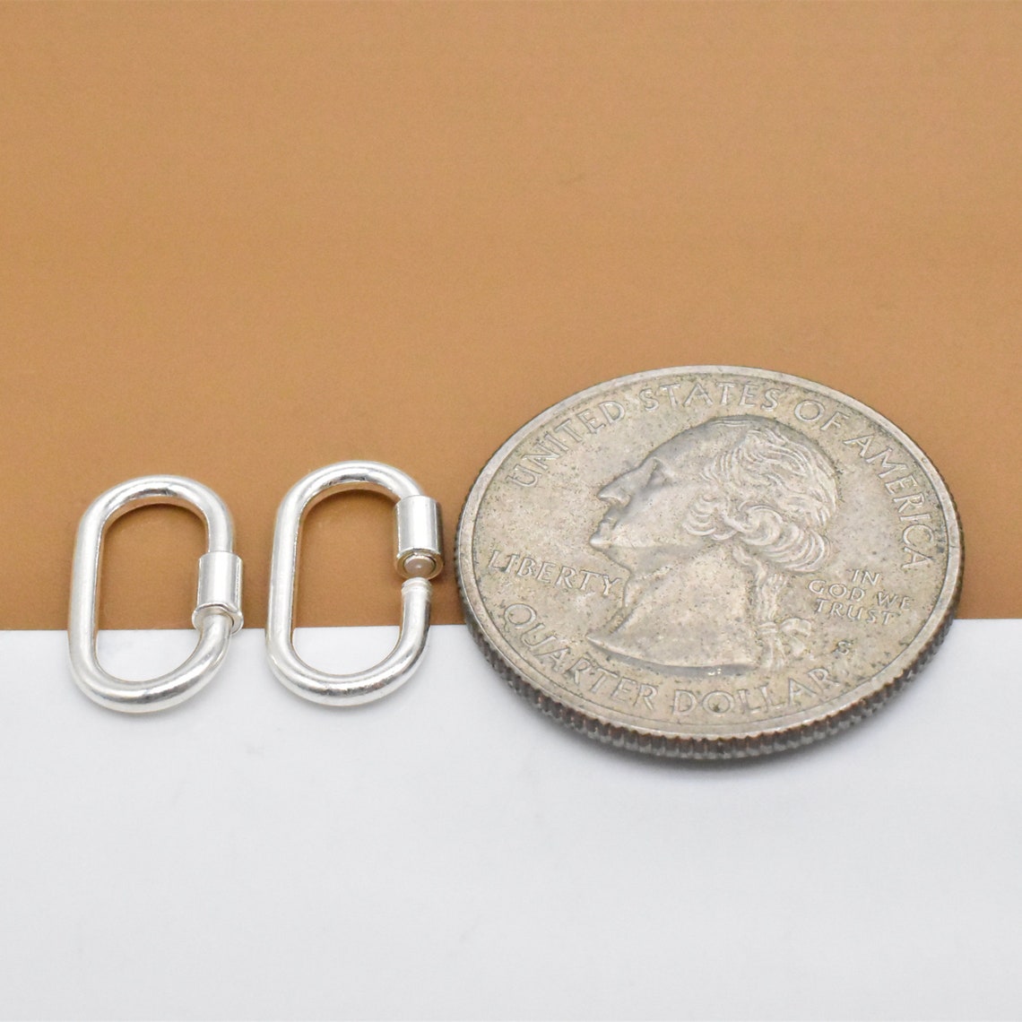 2 Sterling Silver Oval Screw Clasps 925 Silver Screw Clasps - Etsy
