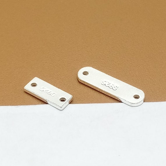 20 Sterling Silver Rectangle Connector Charms 925 Silver Bar - Etsy