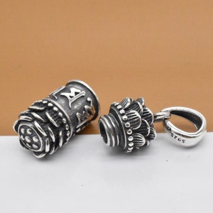 Sterling Silver OM Locket Pendant, 925 Silver Cylinder Locket Pendant ...