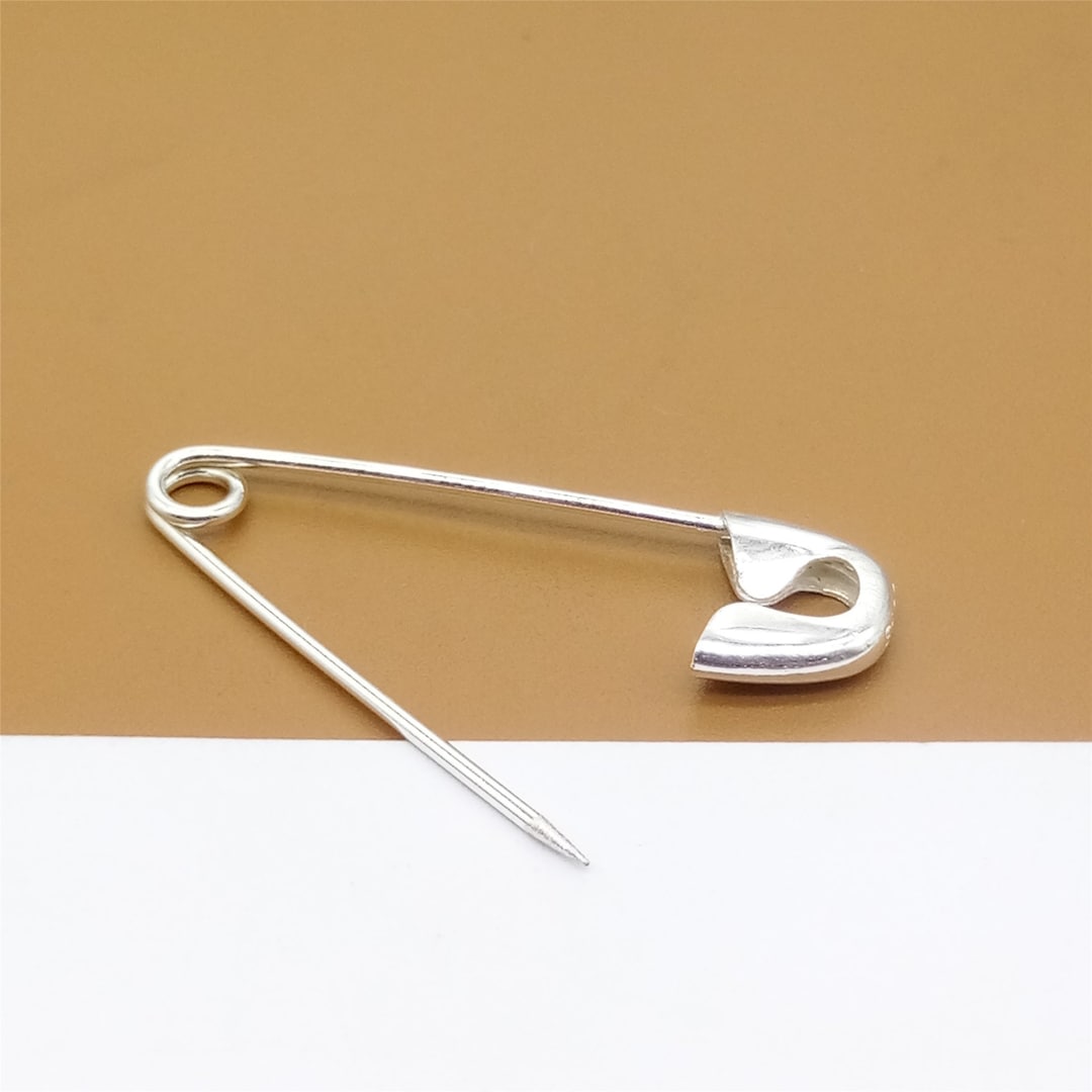 Sterling Silver Plain Brooch Pin Back, 925 Silver Brooch Pinback, Shiny ...
