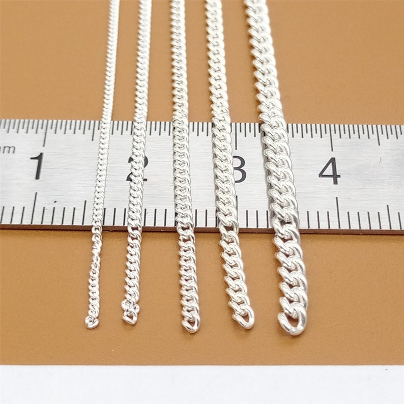 Sterling Silver Round Curb Chain Bulk Curb Chain Unfinished | Etsy