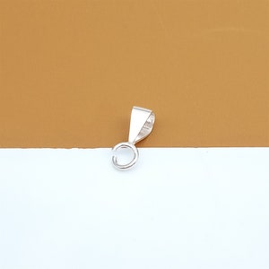 20 Sterling Silver Bails, 925 Silver Pendant Bail, Charm Bail, Open ...
