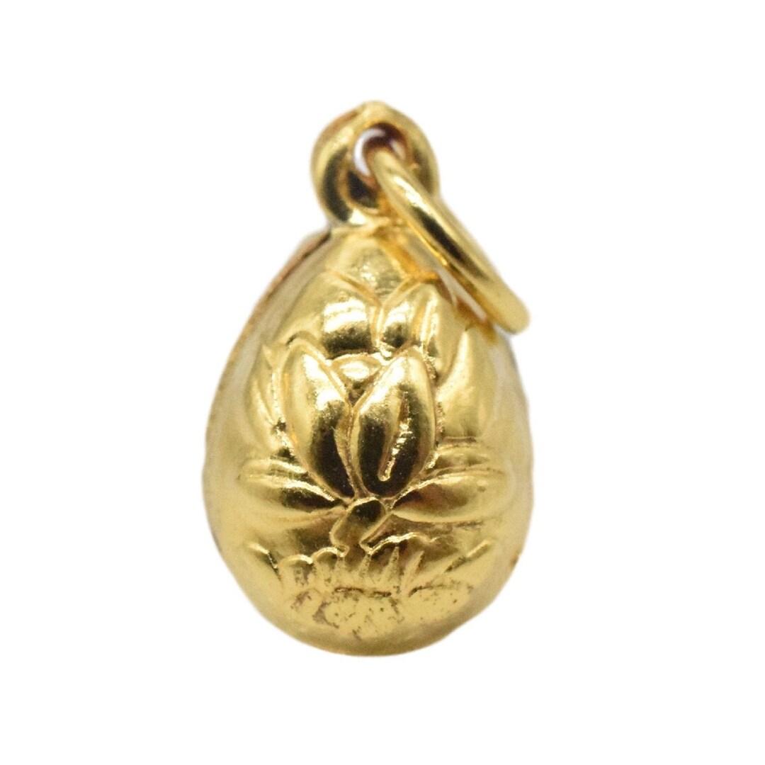 14K Gold Vermeil Style Lotus Bell Charm, 925 Sterling Silver Bell Charm ...