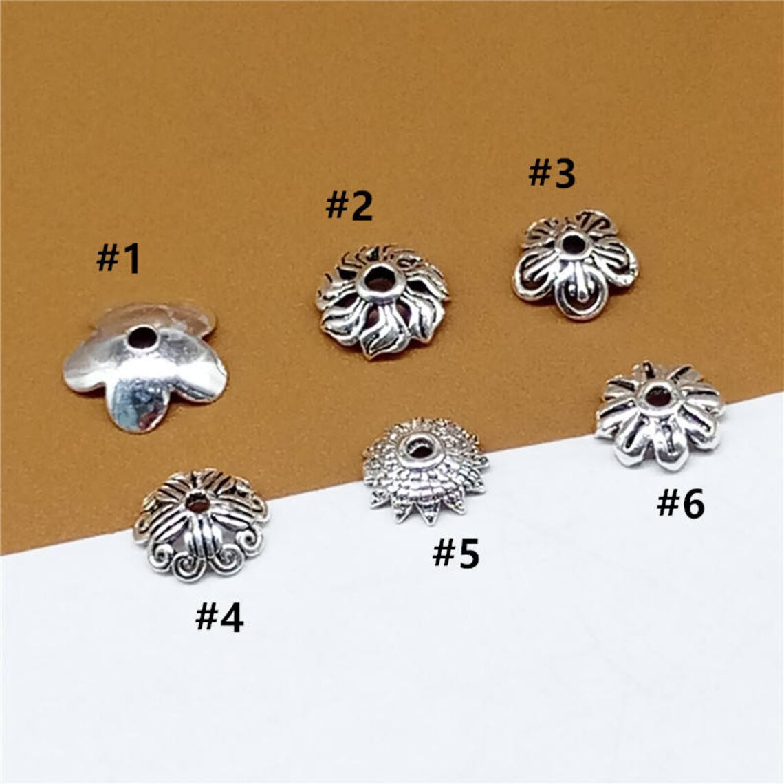 10 Sterling Silver Bead Caps 925 Stering Silver Bead Caps | Etsy