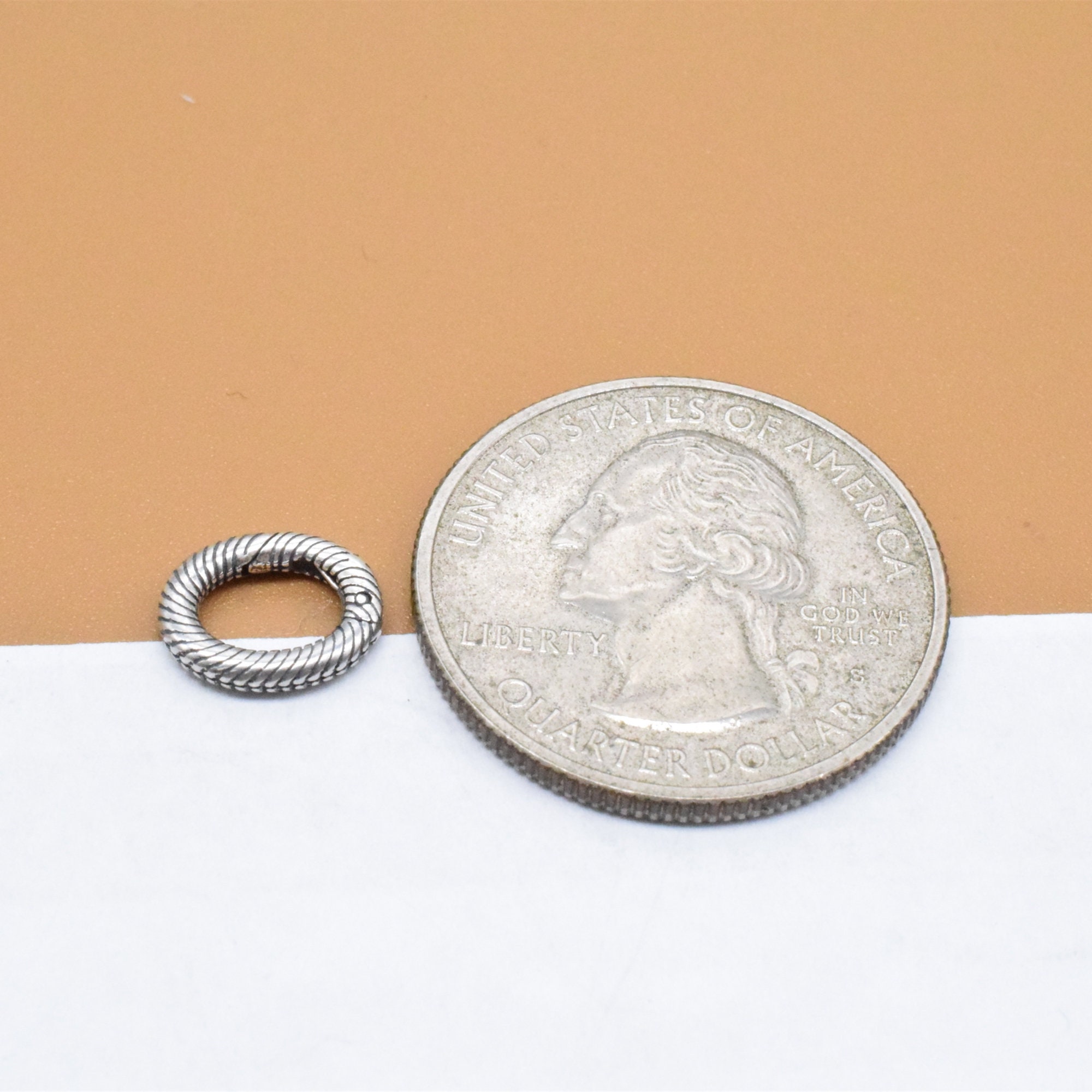 2 Sterling Silver Stripe Push Clasps 2-sided, 925 Silver Hinged Clasp ...
