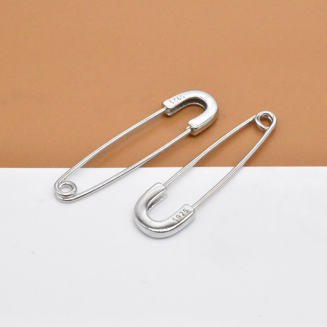 2 Sterling Silver Plain Brooch Pin Back With Rhodium Plated | Etsy