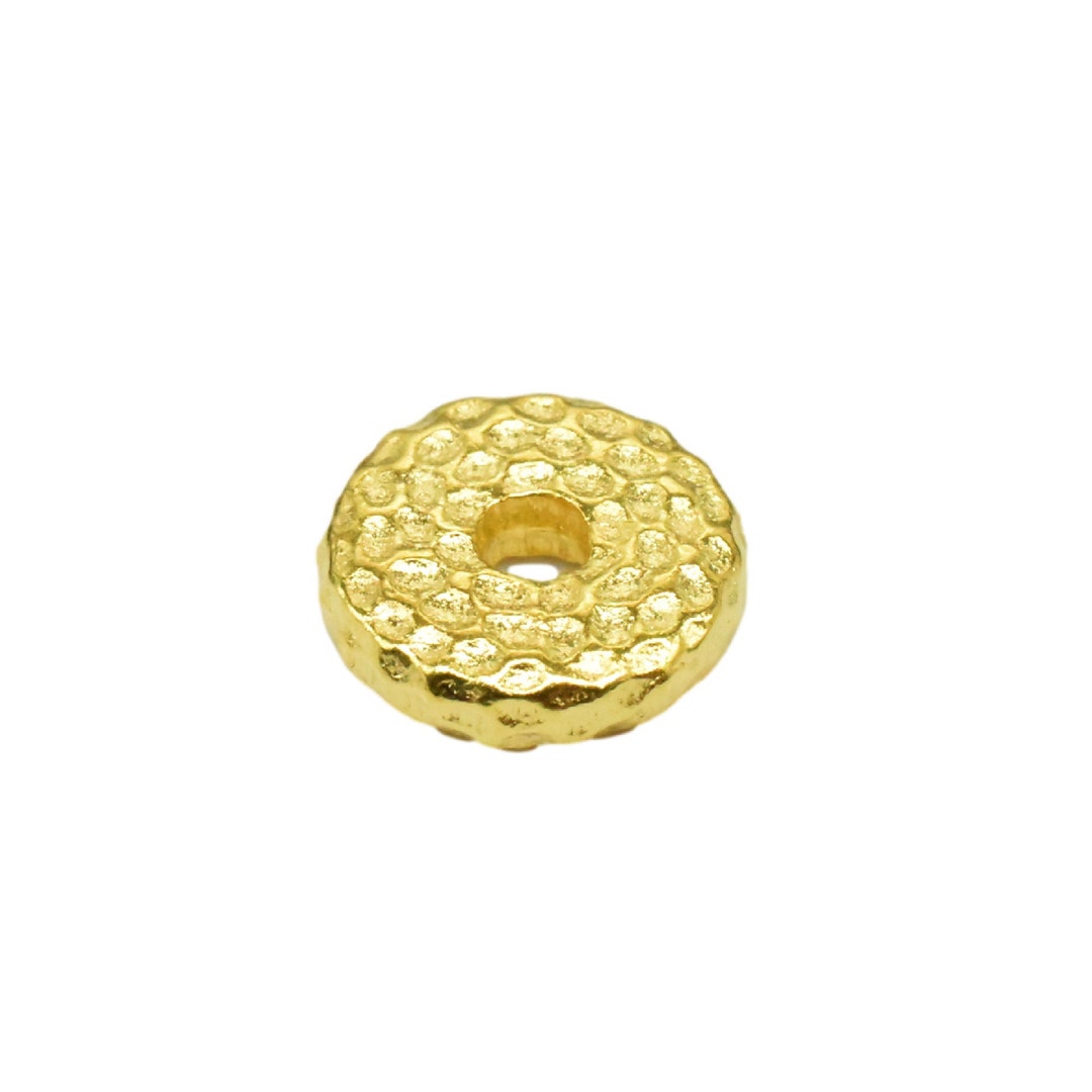 14K Gold Vermeil Style Concave Bead 2-sided, 925 Sterling Silver Bird ...