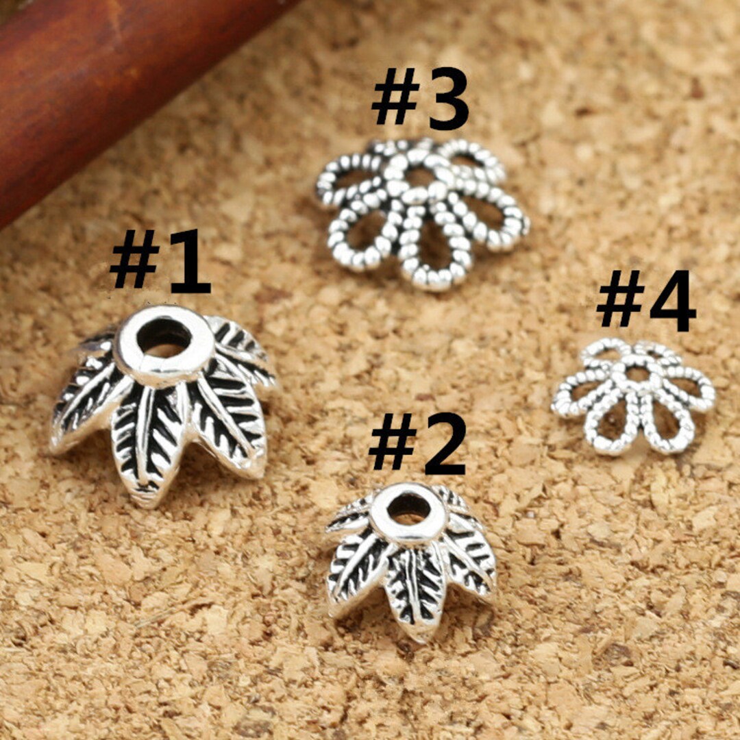 Sterling Silver Bead Caps, 925 Stering Silver Flower Bead Caps, 925 ...