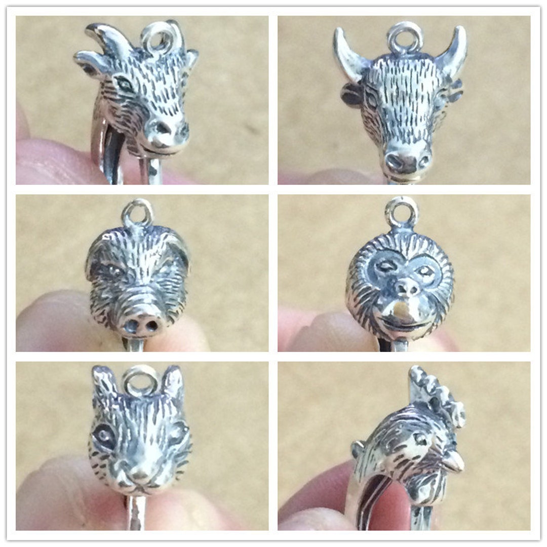 Sterling Silver Animal Lobster Clasp, Ox Clasp, Pig Clasp, Monkey Clasp ...