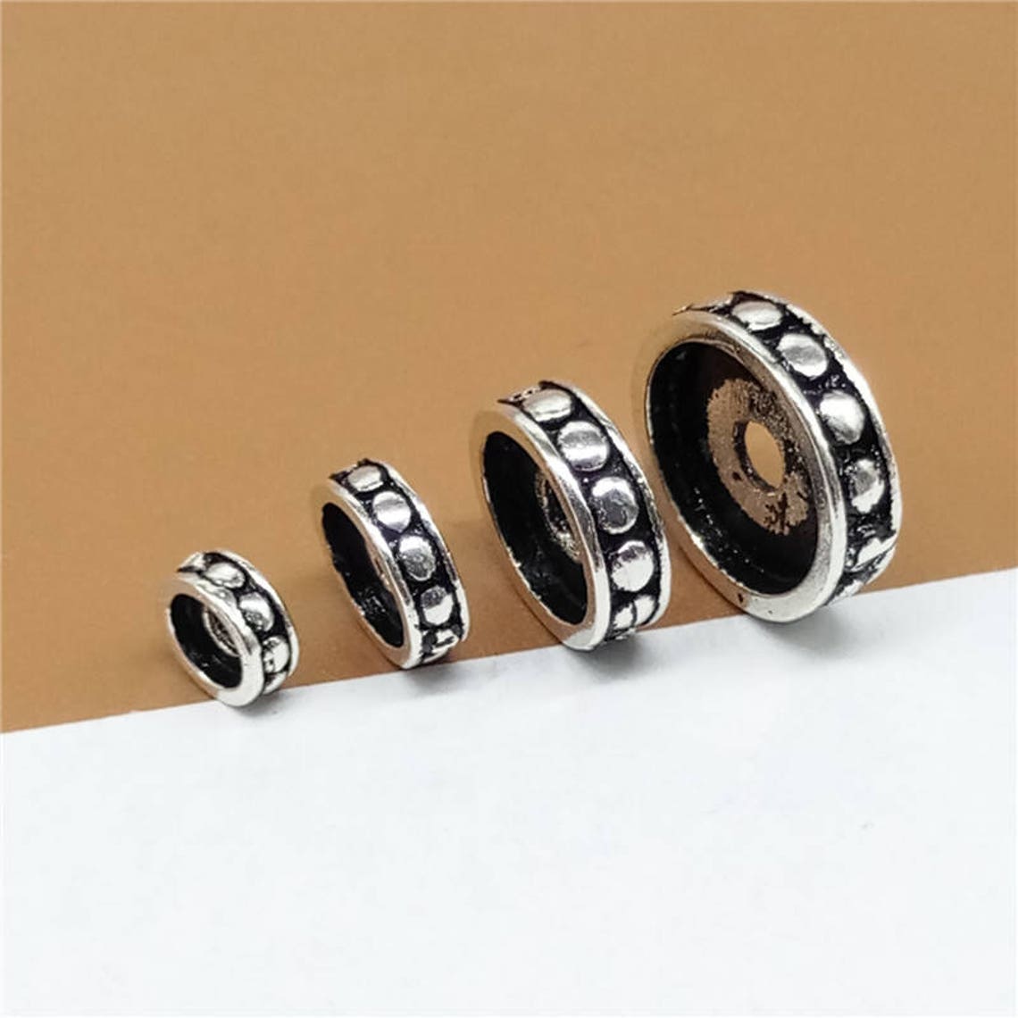 Sterling Silver Round Spacer Beads 925 Silver Round Spacer - Etsy