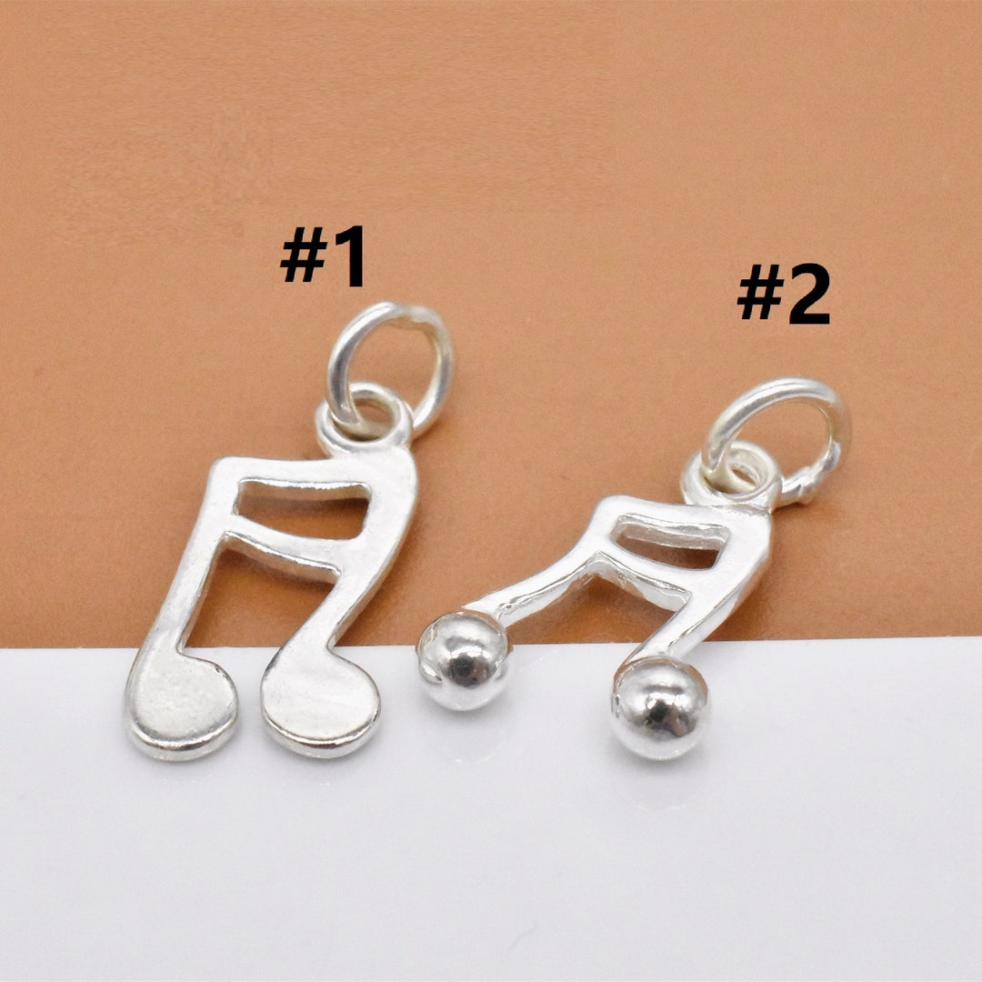 5 Sterling Silver Music Notes Charms, 925 Silver Musical Charms ...