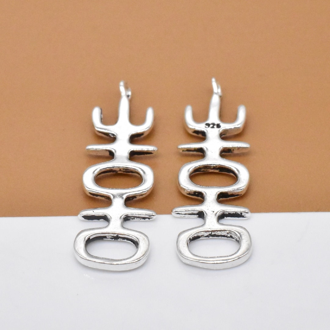 4 Sterling Silver Chinese Double Happiness Charm, 925 Silver Happy ...