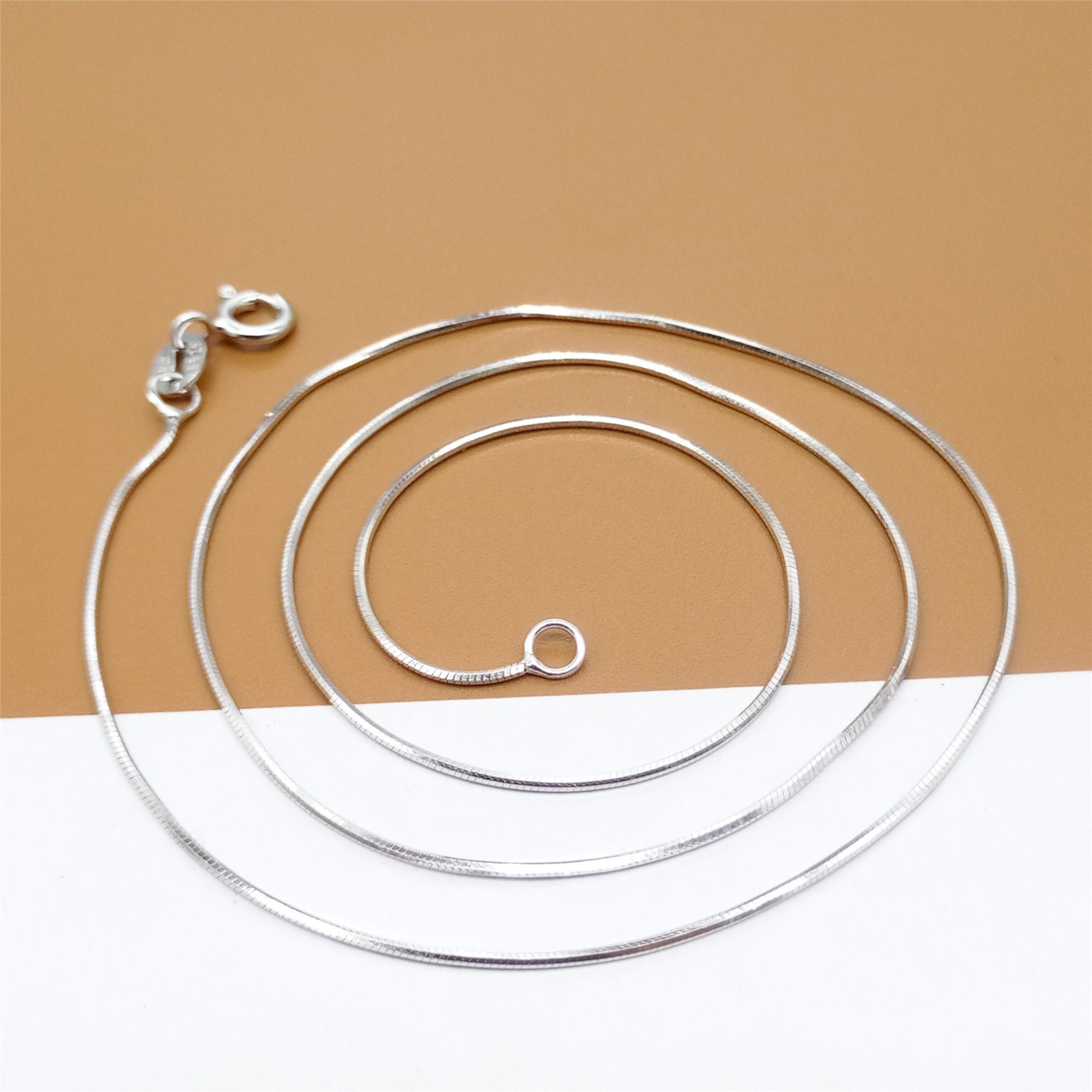 Sterling Silver Cable Chain Satellite Chain Snake Chain W/ | Etsy