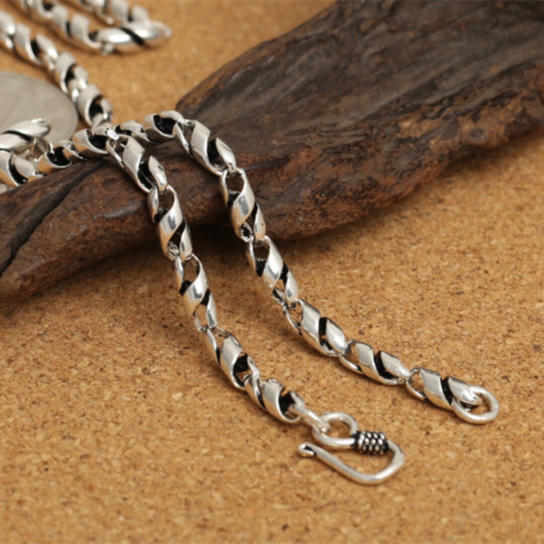 Sterling Silver Spiral Chain, 925 Silver Twist Chain Necklace, Sterling ...