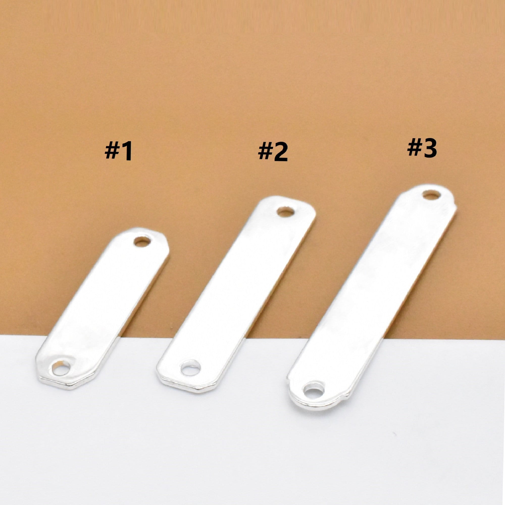 4 Sterling Silver Bar Connector Charms, Plain Bar Connector, 925 Silver ...