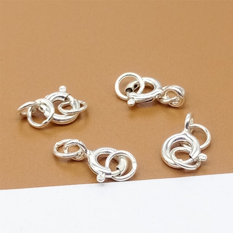 15 Sterling Silver Spring Ring Clasp With Jump Rings 925 | Etsy