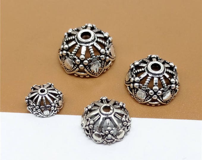 10 Sterling Silver Bead Caps 925 Stering Silver Bead Caps | Etsy