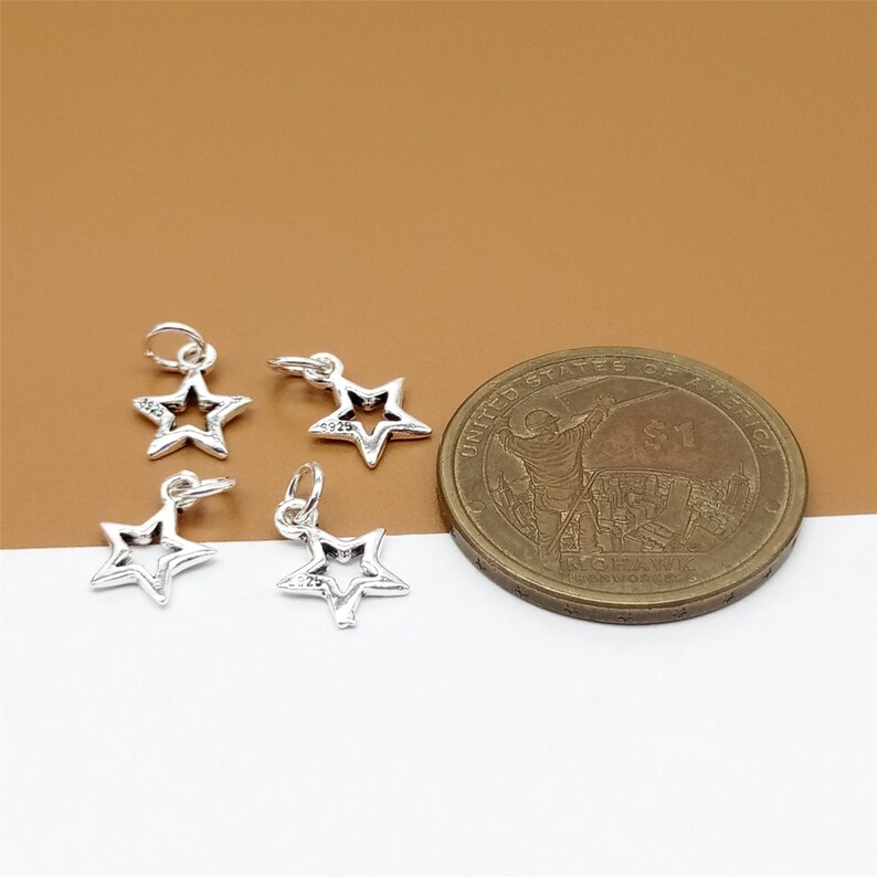 12 Sterling Silver Small Pentagram Charms Star Charms 925 - Etsy