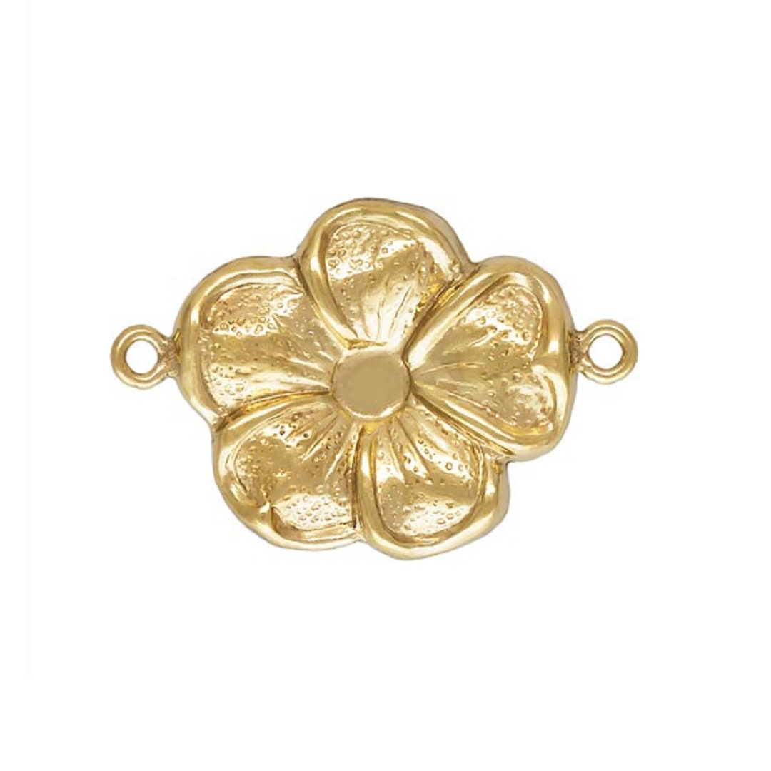 14K Gold Filled Hibiscus Flower Connector Charms, Gold Filled Flower ...