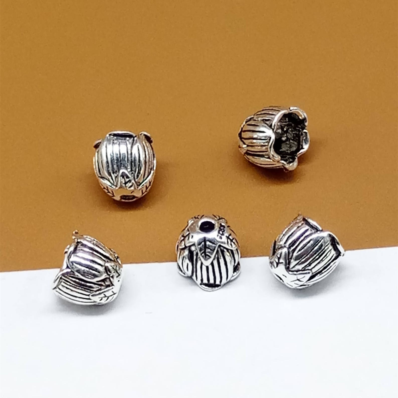 6 Sterling Silver Bead Caps Bead Cones Caps for Tassel 925 | Etsy