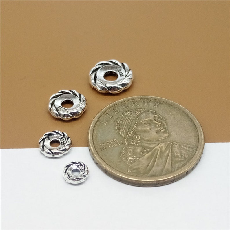 10 Sterling Silver Spacer Beads 6mm 8mm 10mm 12mm 925 Silver - Etsy