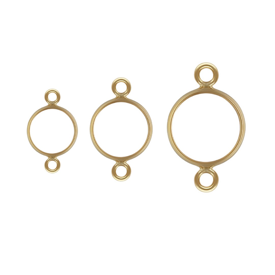 4pcs 14K Gold Filled Bezel Connectors, Gold Filled Stone Setting ...