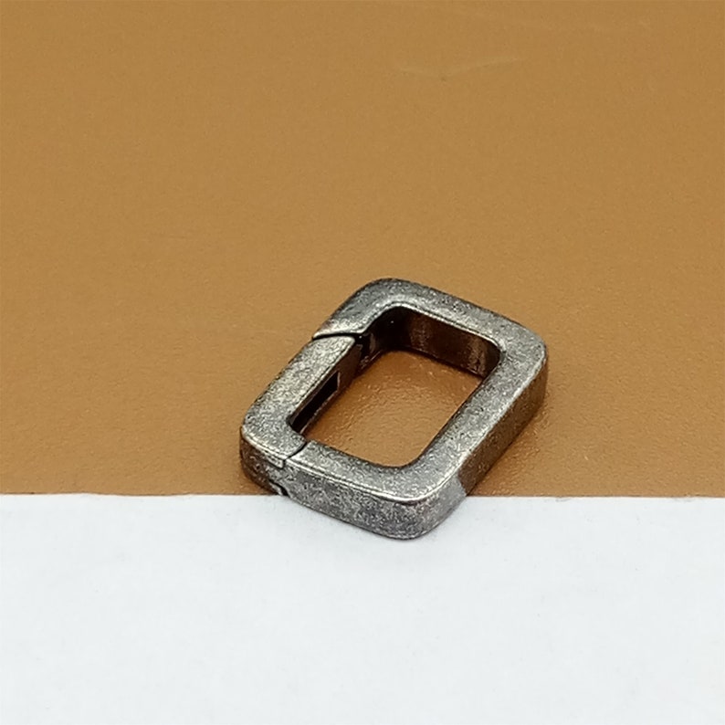 2 Sterling Silver Rectangle Push Clasps, 925 Silver Gate Clasp, Hinged ...