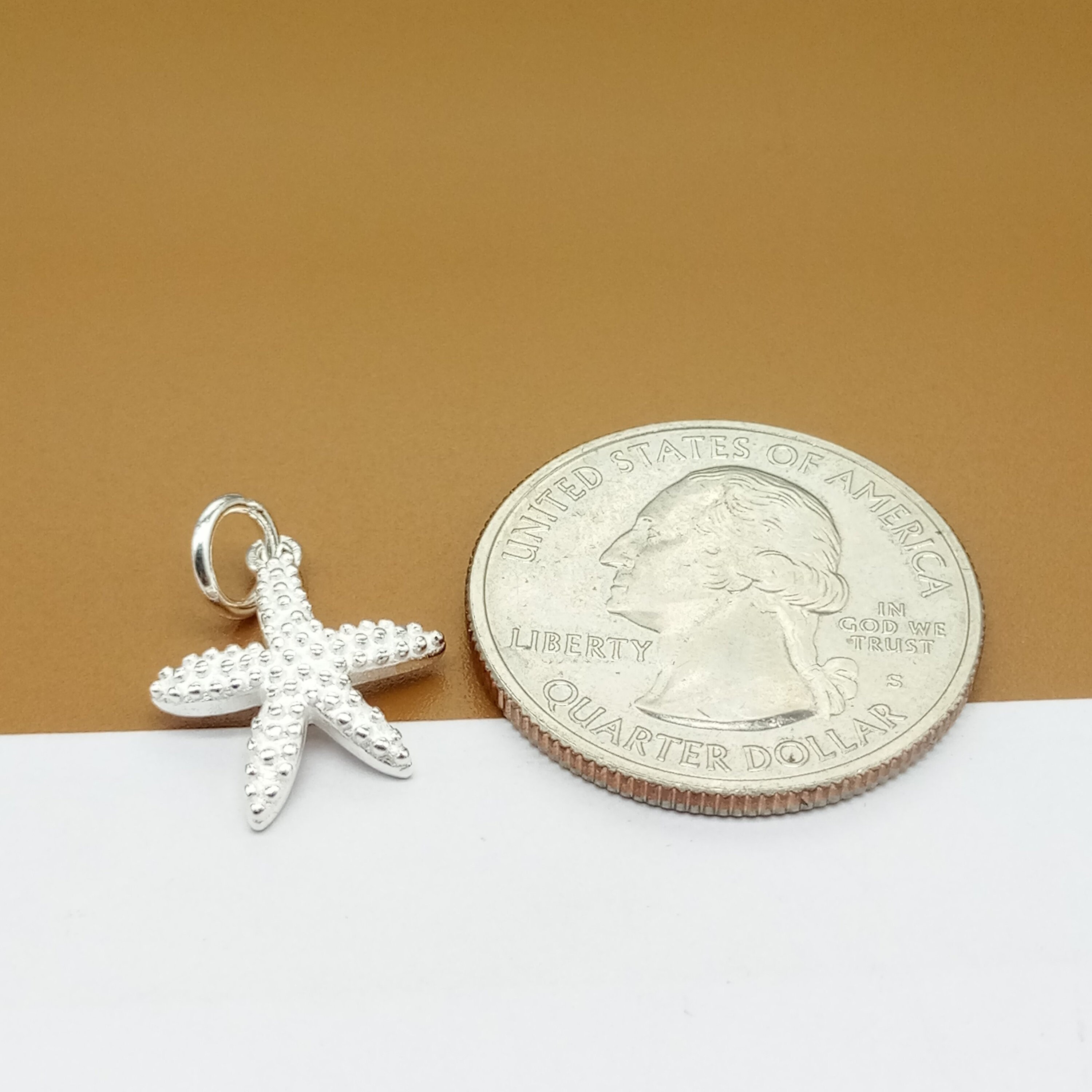 5 Sterling Silver Starfish Charms 925 Silver Starfish Charms - Etsy