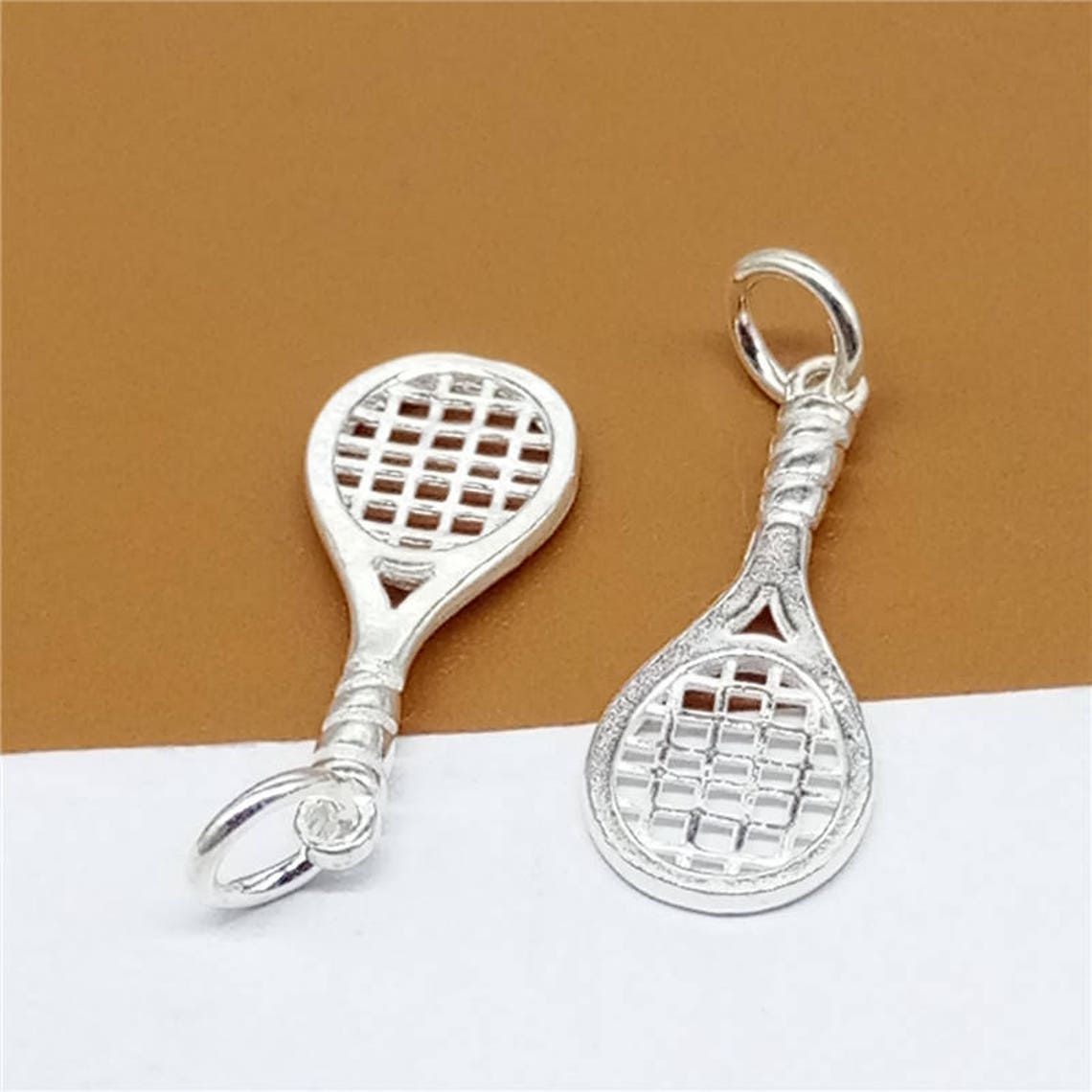 5 Sterling Silver Tennis Racket Charms 925 Silver Tennis - Etsy