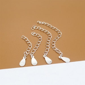 15 Sterling Silver Chain Extensions, Extender Chains, 925 Silver ...