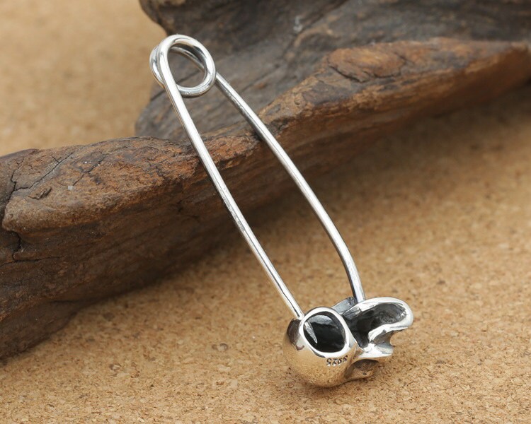 Sterling Silver Skull Brooch Pin Back Sterling Skull Brooch - Etsy
