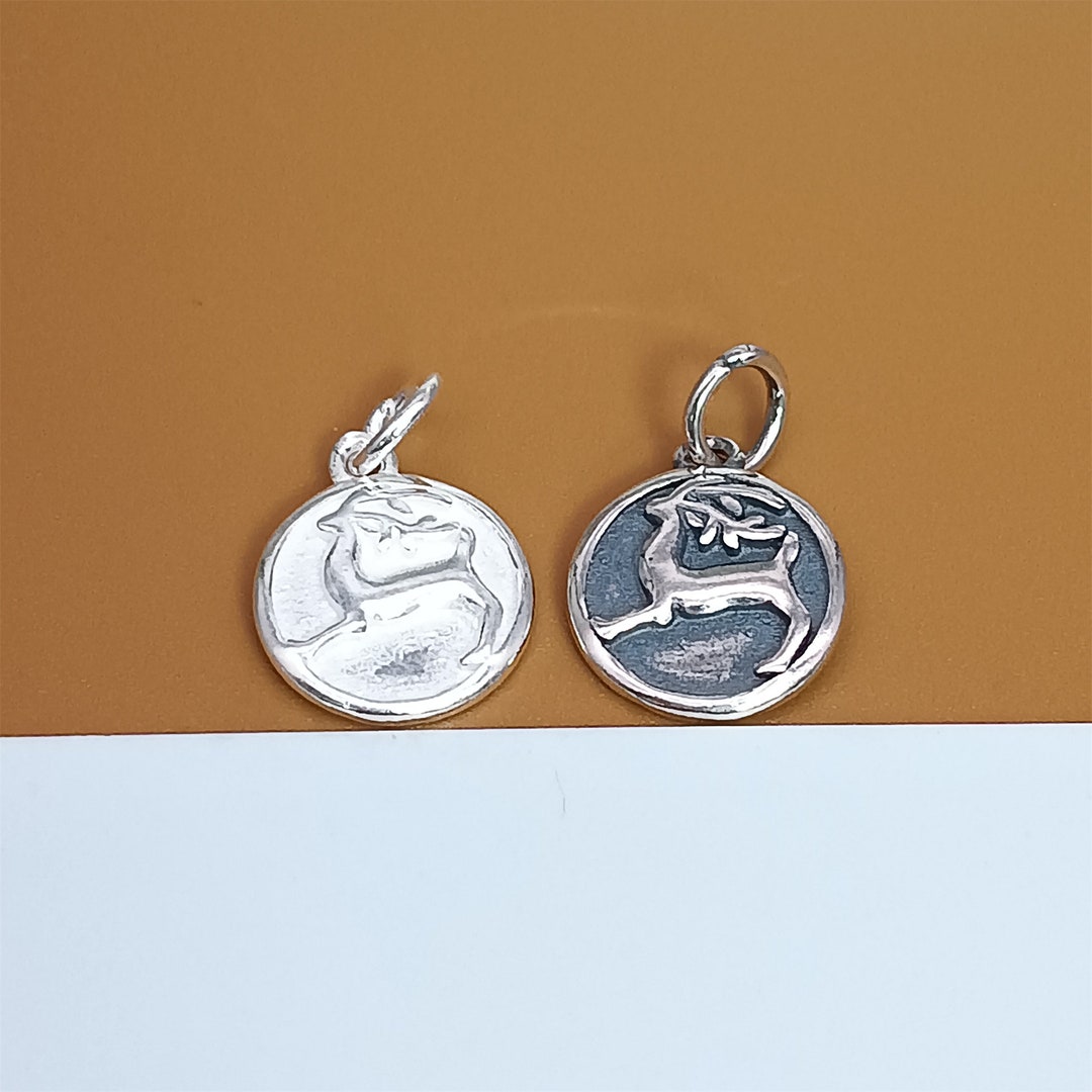 4 Sterling Silver Reindeer Charms, 925 Silver Deer Charm, Elk Charm ...