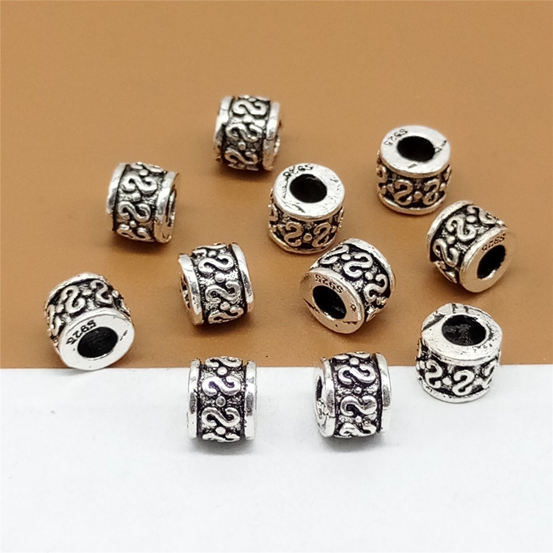 5 Sterling Silver Spiral Beads, Bulk Beads, 925 Silver Seed Beads ...