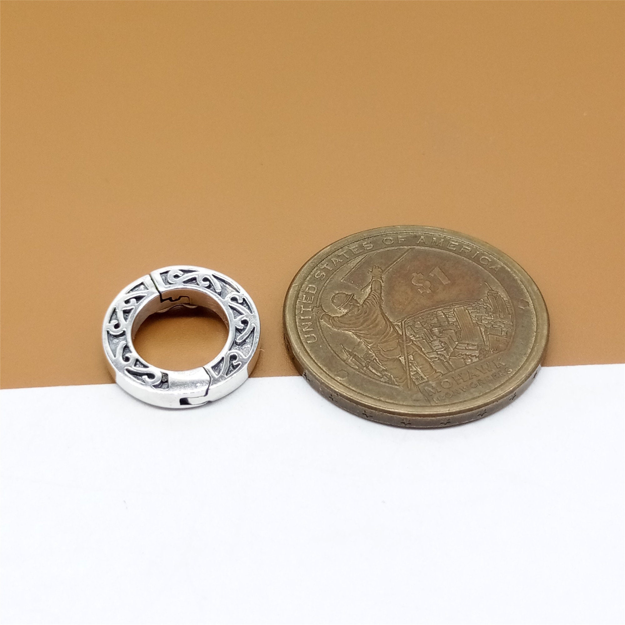 925 Sterling Silver Round Circle Clasp for Pear Bracelet - Etsy