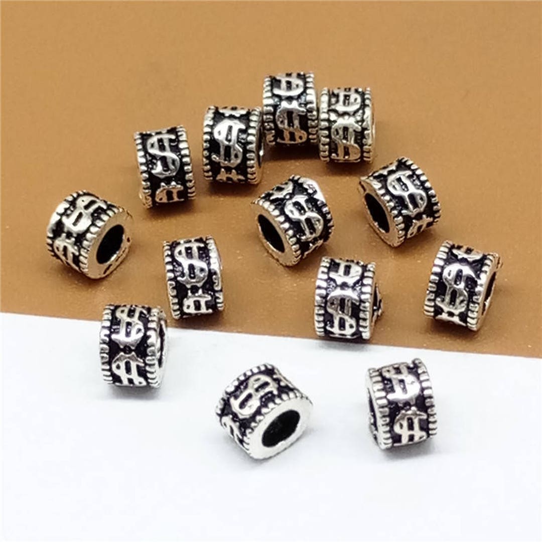 20 Sterling Silver Dollar Beads, Small Donut Beads, 925 Sterling Silver ...