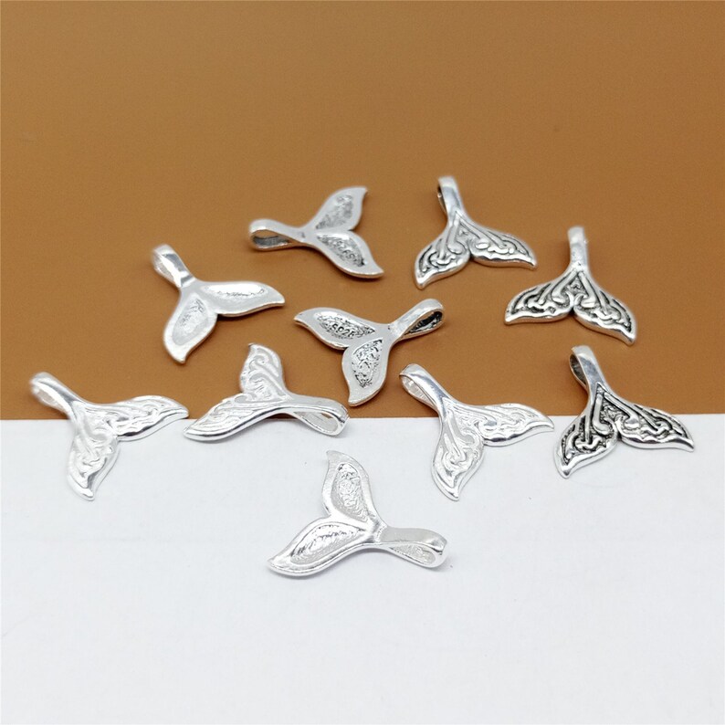 10 Sterling Silver Mermaid Tail Charms Mermaid Charms 925 - Etsy