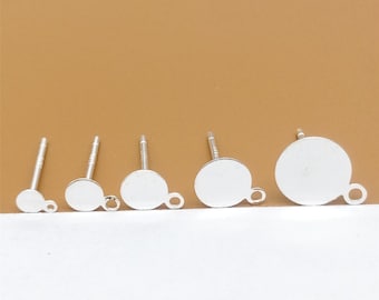 20 Pairs Sterling Silver Earring Posts W/ Flat Back 1.5mm 2mm | Etsy