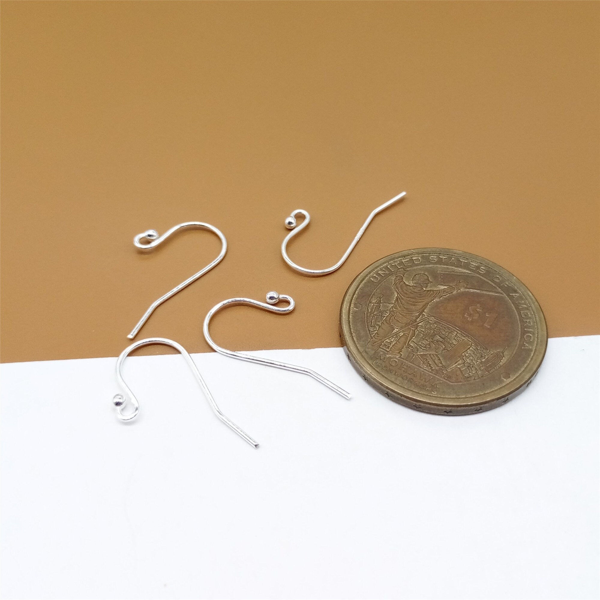 10 Pairs Sterling Silver Ear Wires Ball End Wire Gauge 0.6mm - Etsy