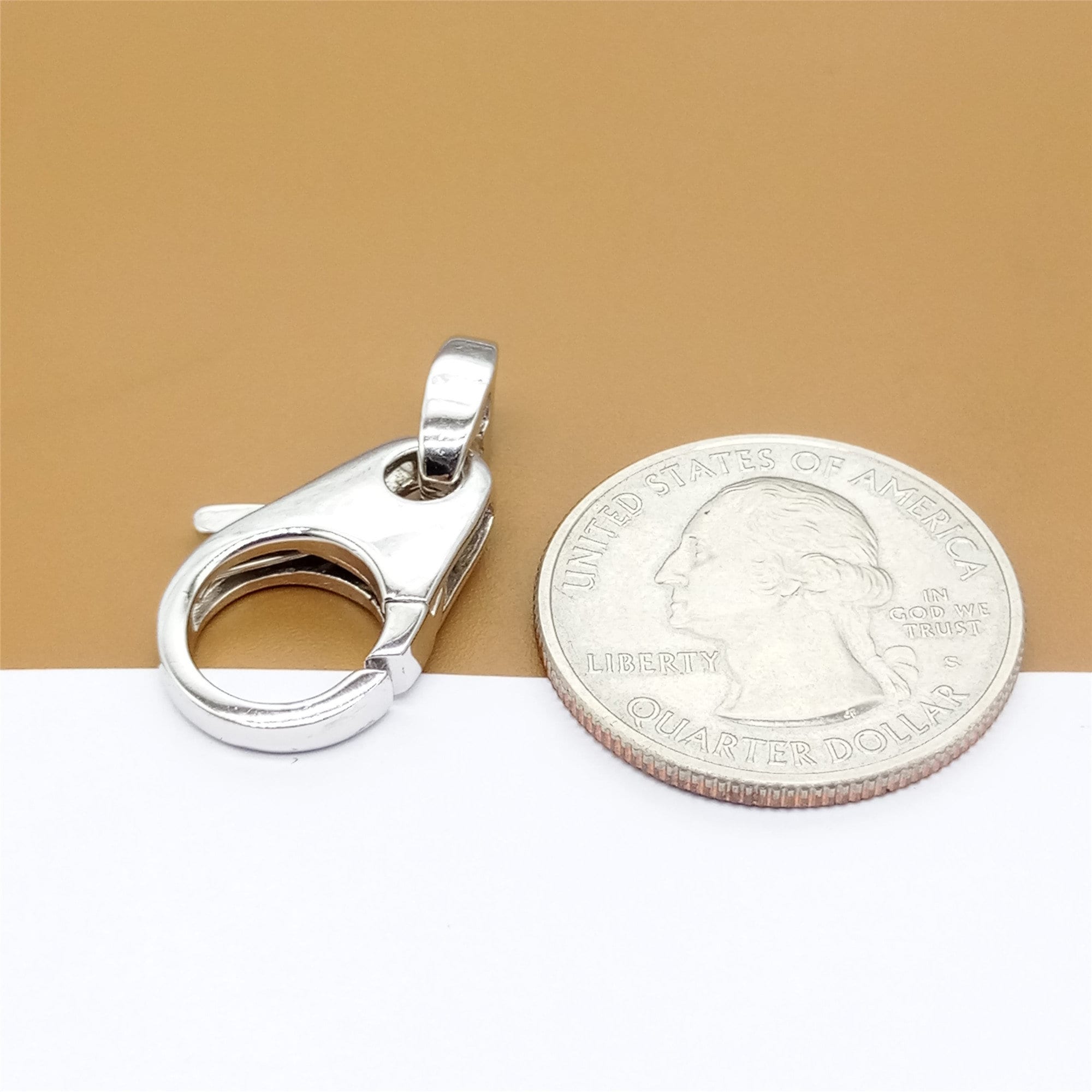 Sterling Silver Large Lobster Clasp With Rhodium Plated, 925 Silver ...