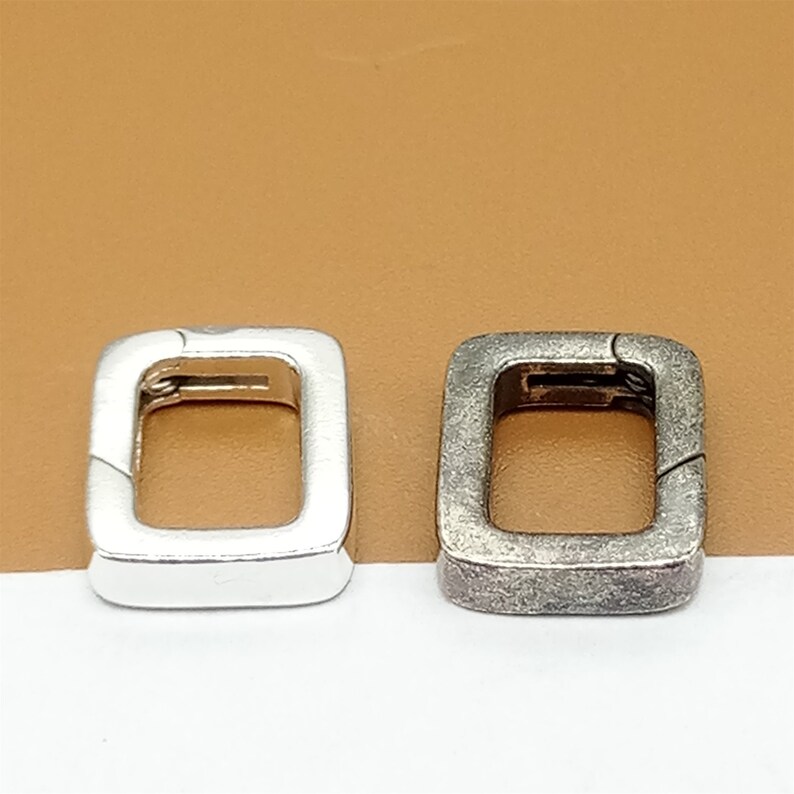 2 Sterling Silver Rectangle Push Clasps, 925 Silver Gate Clasp, Hinged ...