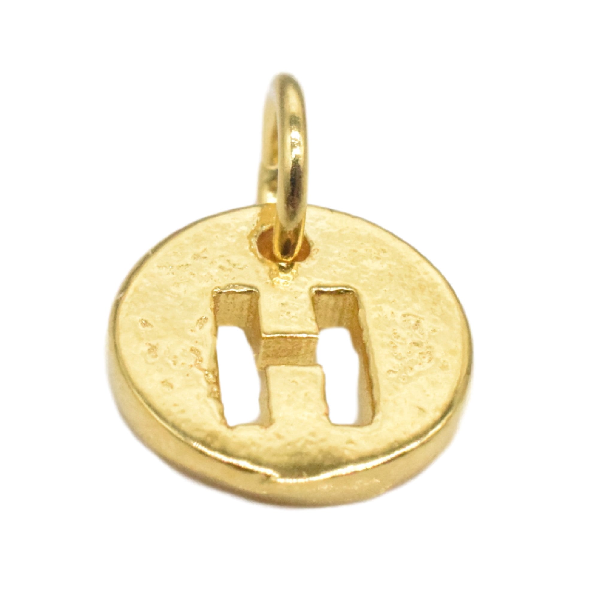 Sterling Silver Letter H Charm With Heavy 18K Gold Plated 18K - Etsy