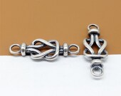 2 Sterling Silver Bow Knot Connector Charms 925 Silver Knot - Etsy