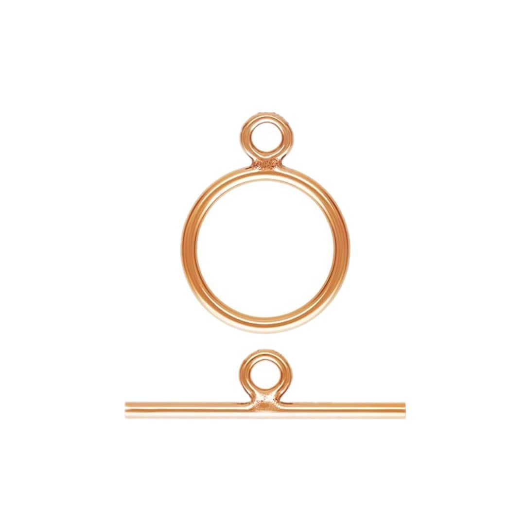 2 Sets 14K Rose Gold Filled Ring Toggle Clasps, Rose Gold Filled Toggle ...