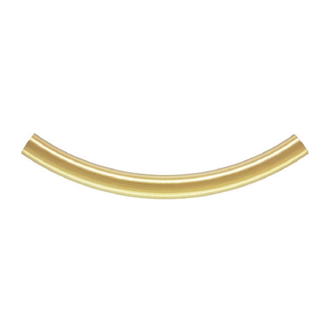 5pcs 14K Gold Filled Curve Tube Beads, Smooth Tube Bead, Gold Filled ...