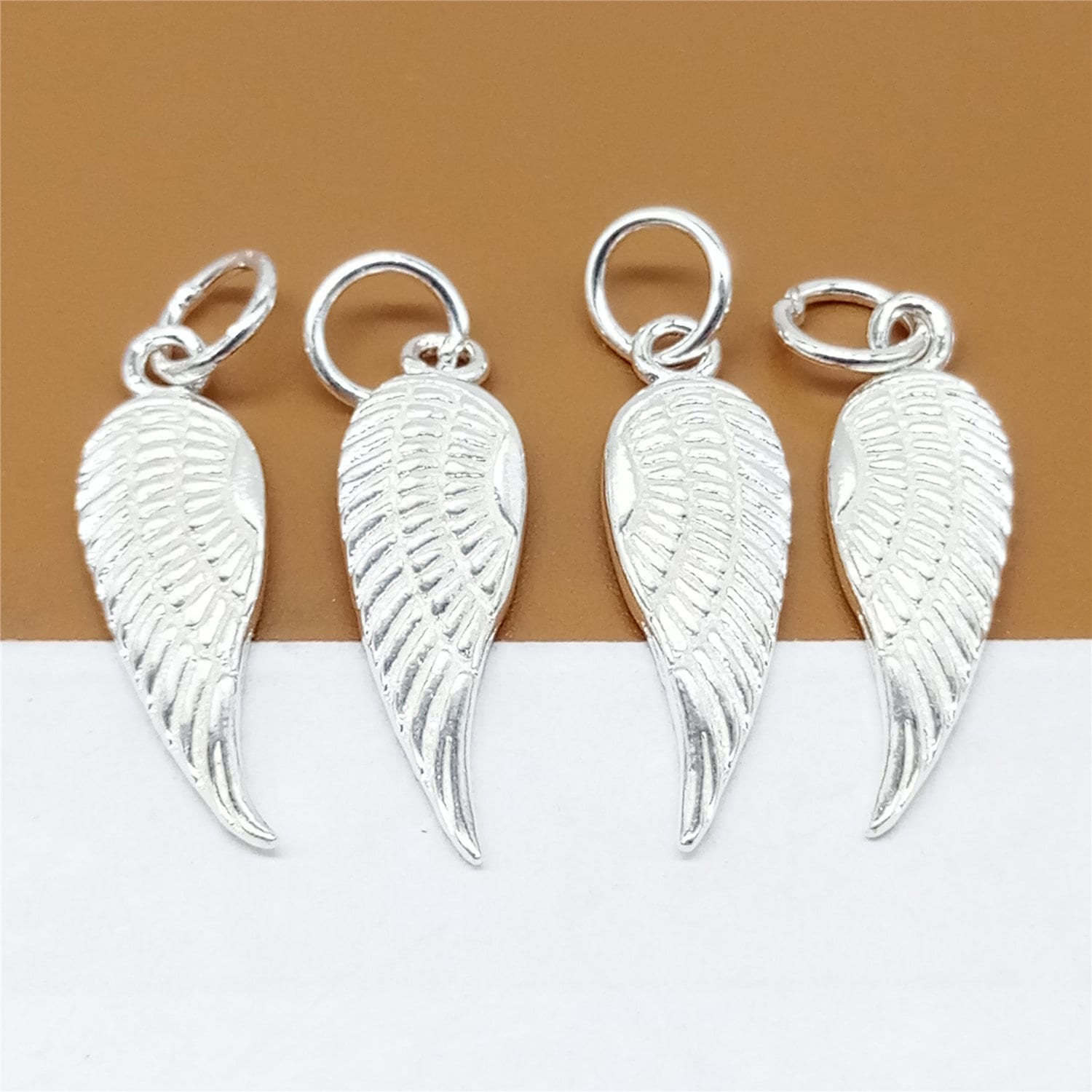 6 Sterling Silver Wing Charms Angel Wing Charms 925 Silver | Etsy