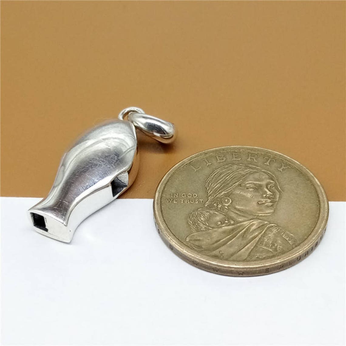 Sterling Silver Fish Whistle Pendant 3D, Fish Whistle Charm, 925 Silver ...