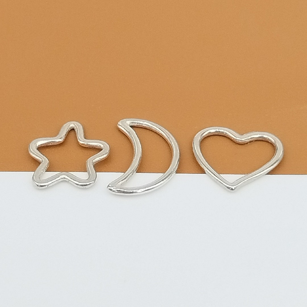 6 Sterling Silver Jump Rings, 925 Silver Jump Ring, Star Jump Ring ...