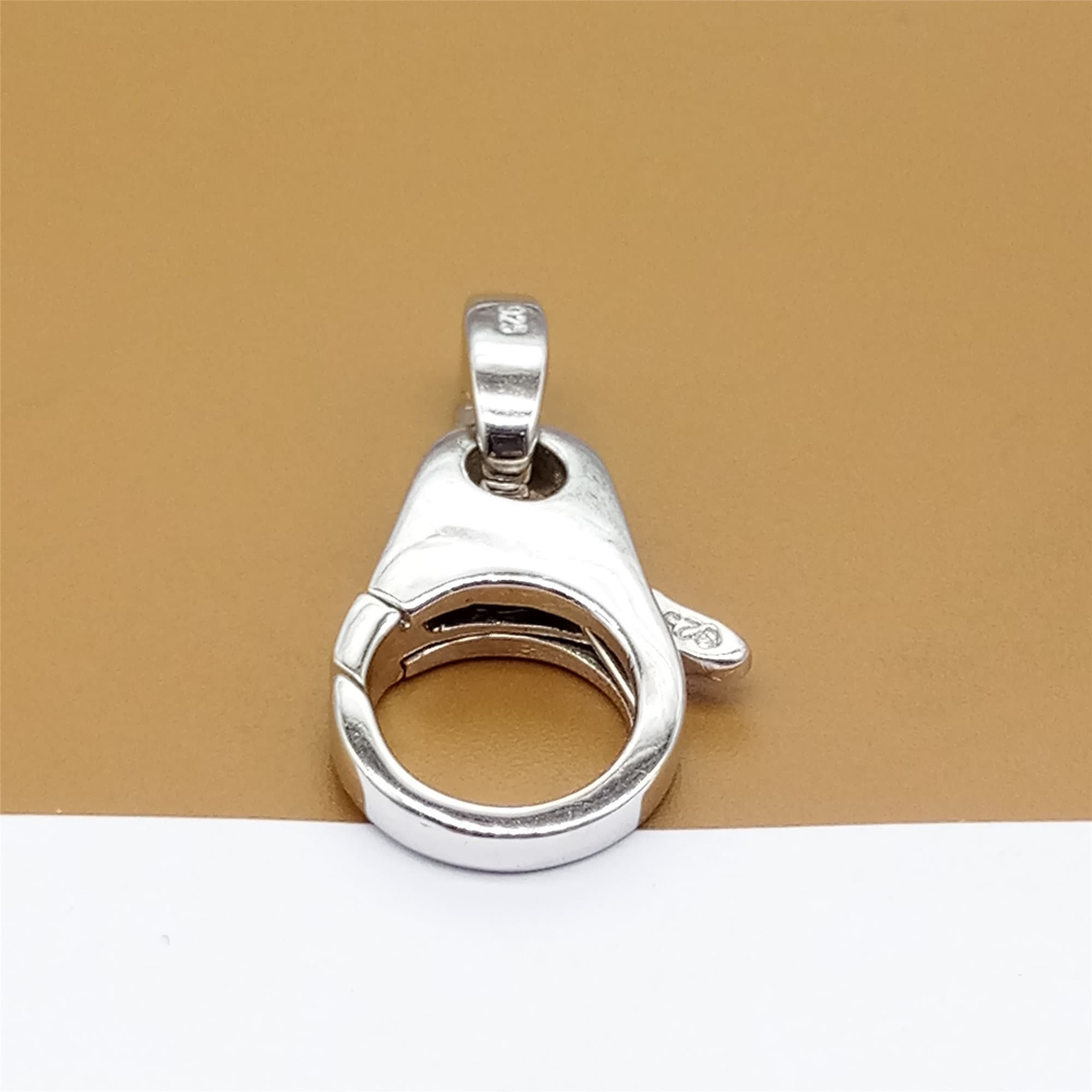 Sterling Silver Large Lobster Clasp With Rhodium Plated, 925 Silver ...