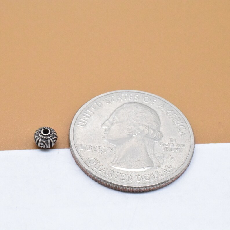 2 Sterling Silver SMALL Spiral Beads, 925 Silver Swirl Bead, Spiral ...