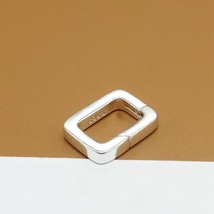 Sterling Silver Rectangle Push Clasp, 925 Silver Gate Clasp, Hinged ...